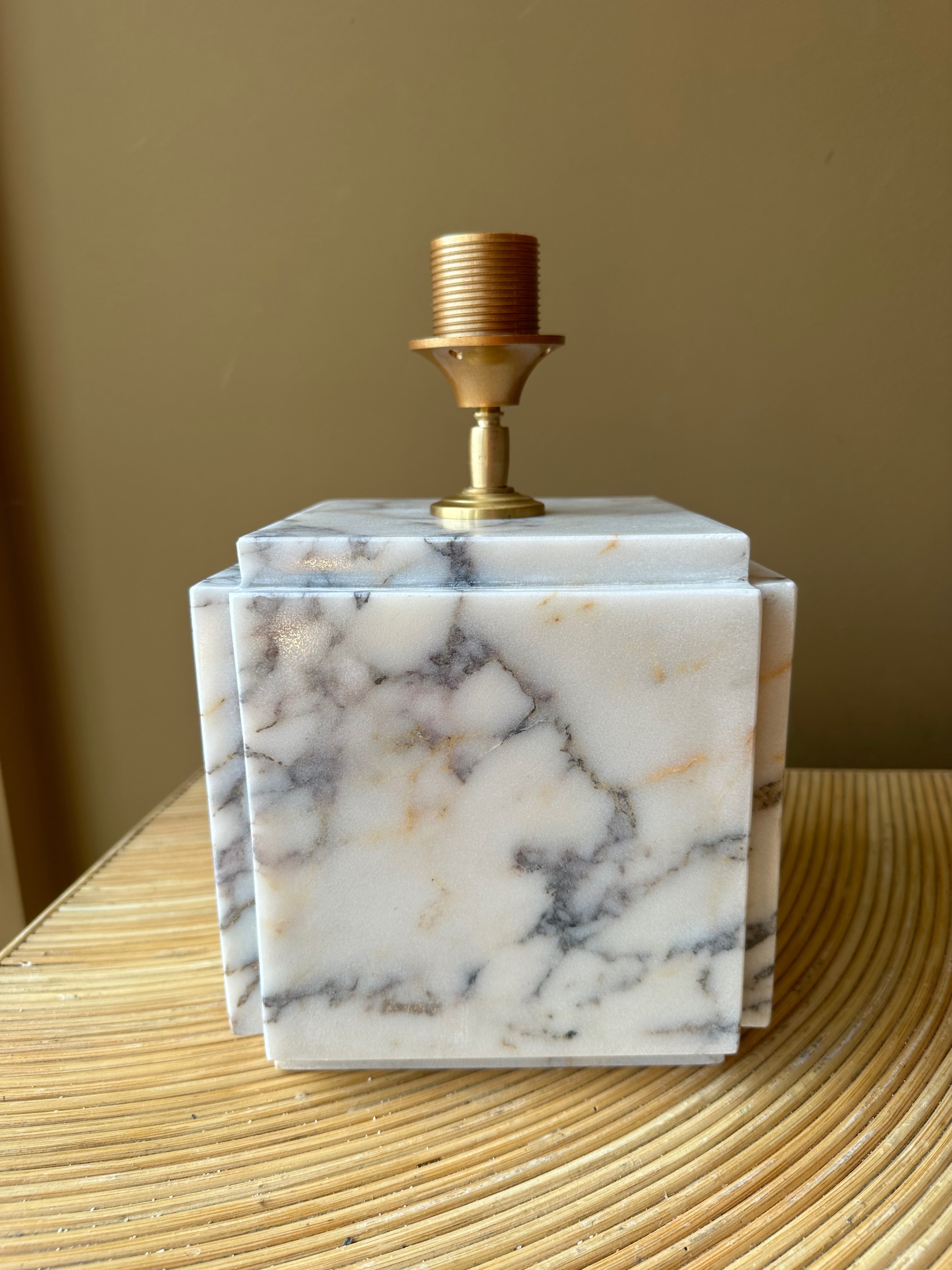 Violet Marble Square Lamp Base | Unique Design by Madame Garage
