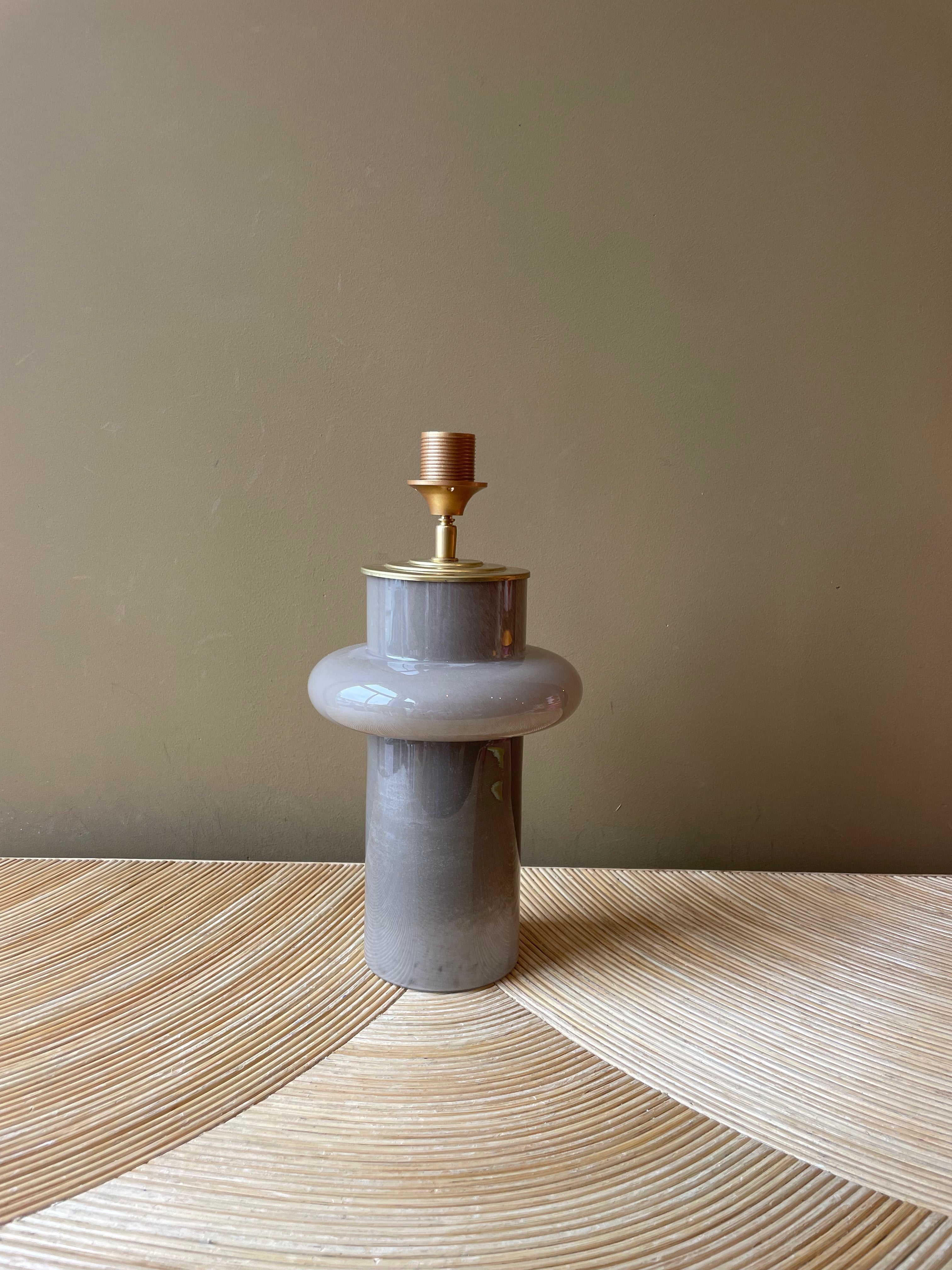 Grey Beige Glass Lamp Base | Unique Design by Madame Garage