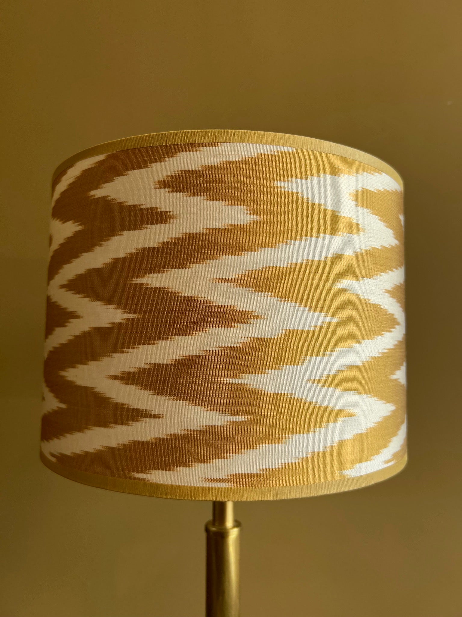 Yellow Zigzag Silk Ikat Lampshade | Handmade by Madame Garage