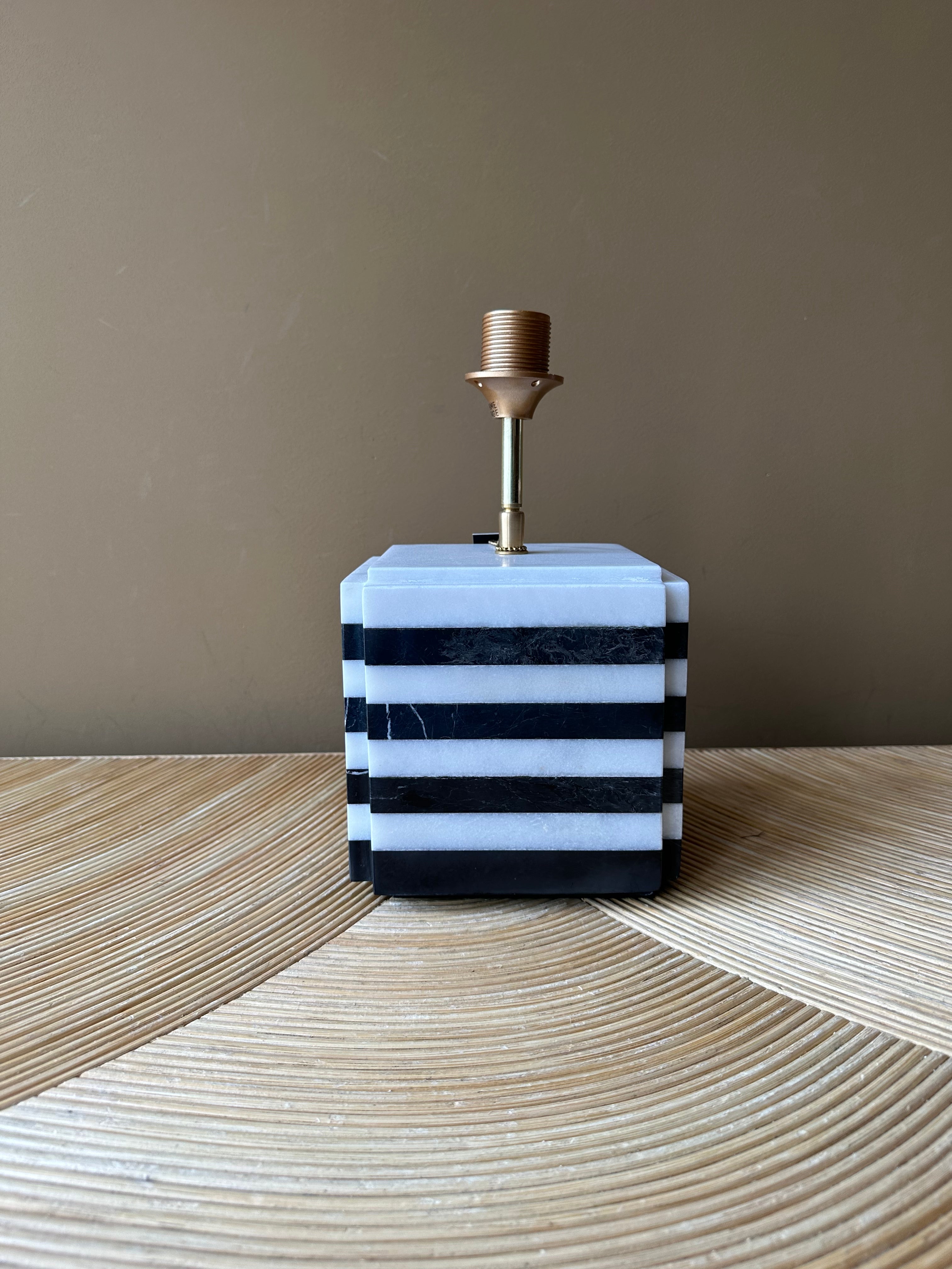 Black White Striped Marble Square | Unique Design by Madame Garage