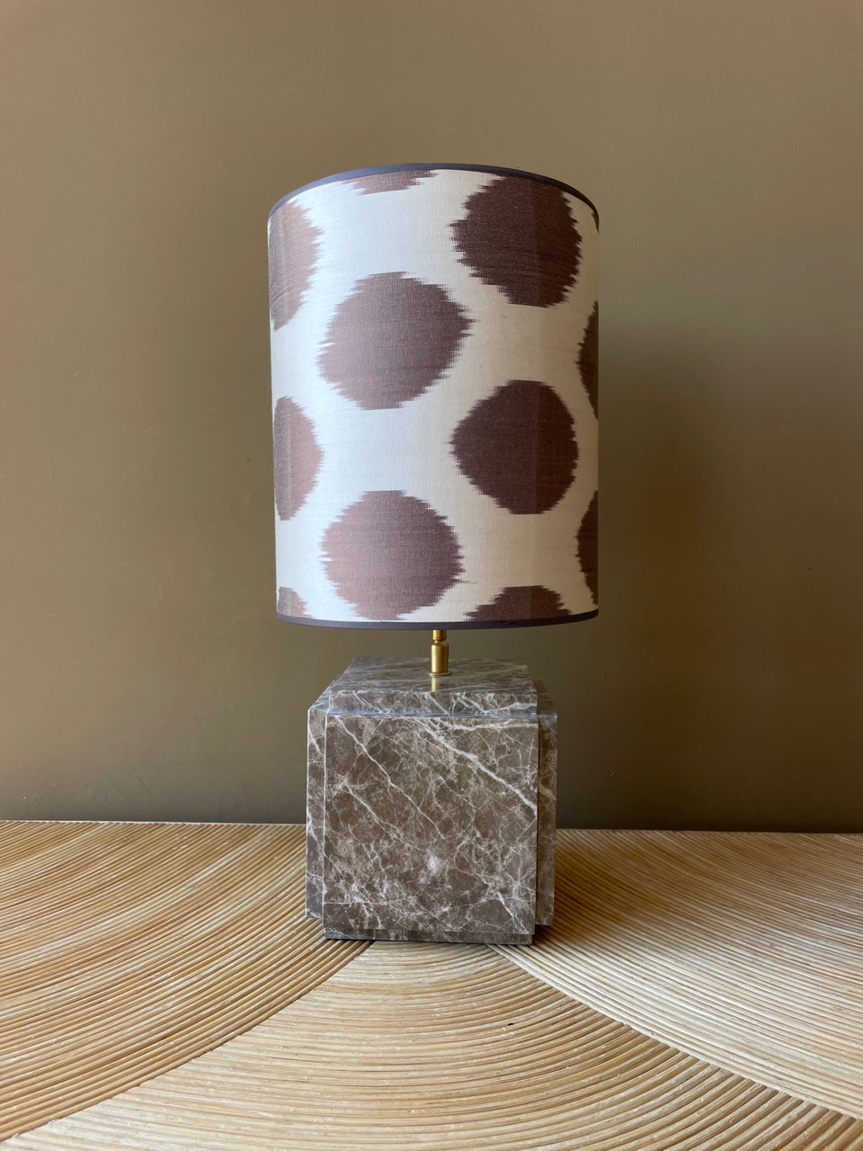Brown Marble Square Lamp Base | Unique Design by Madame Garage