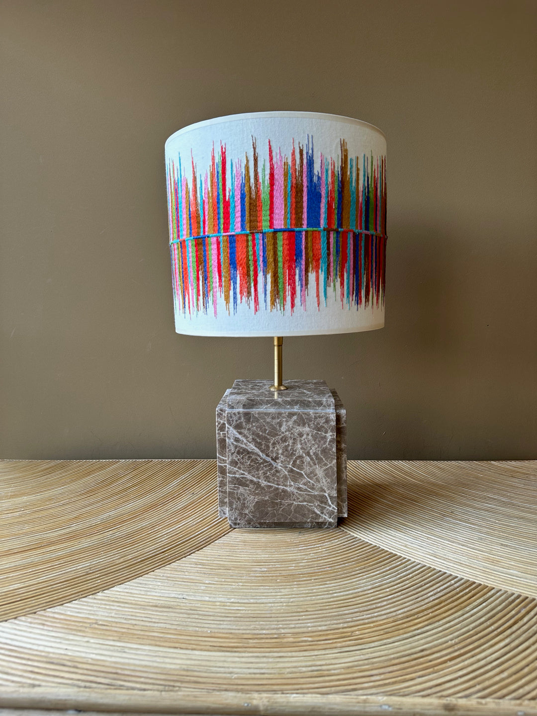 Brown Marble Square Lamp Base | Unique Design by Madame Garage