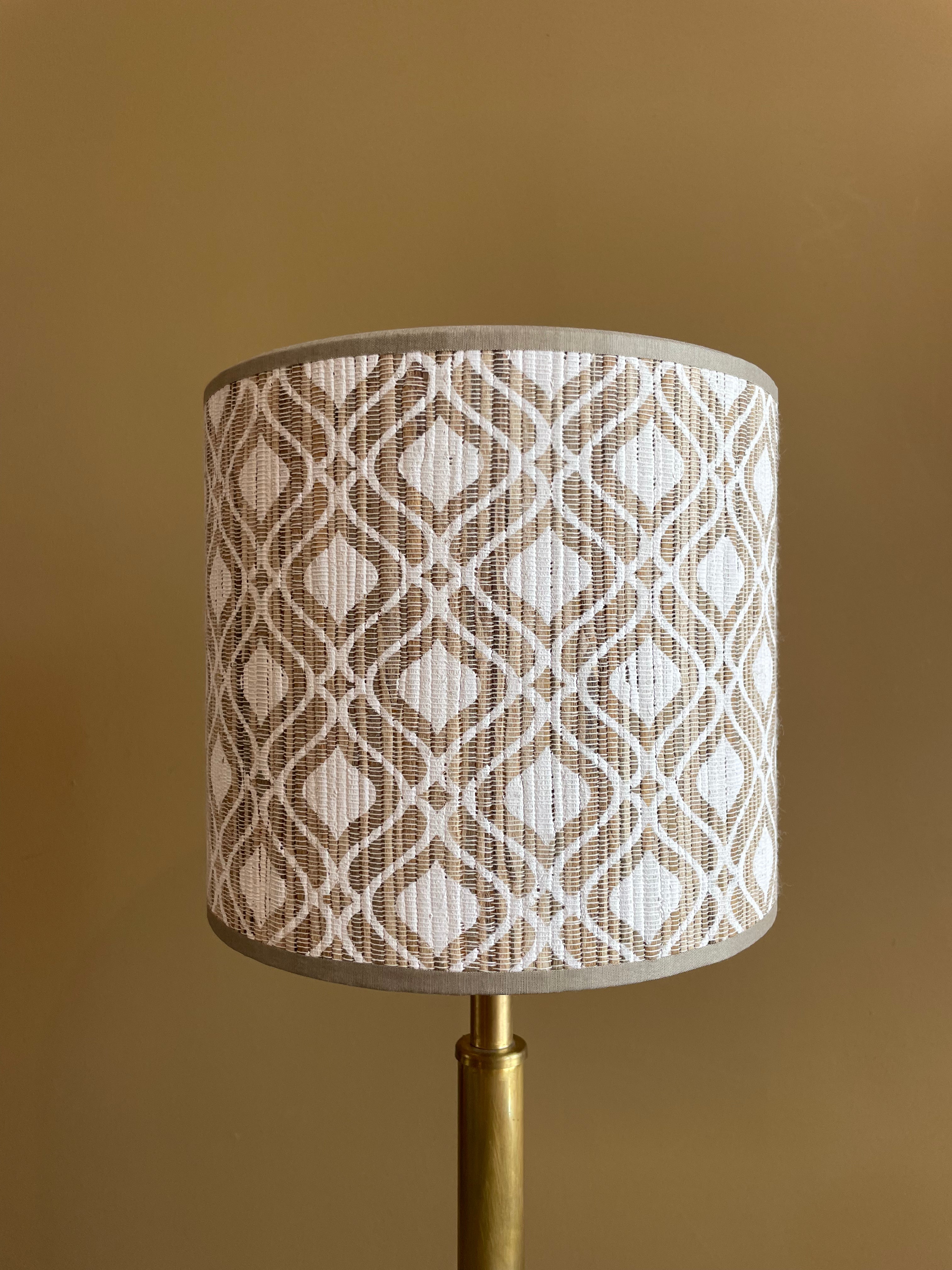 Coco Natural Checker Lampshades | Handmade by Madame Garage