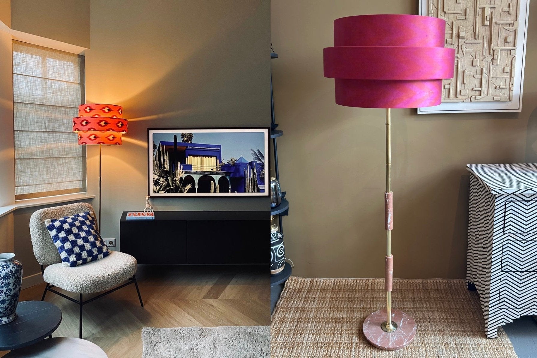 Brass Marble Hand Made Lamp Base | Unique Design by Madame Garage