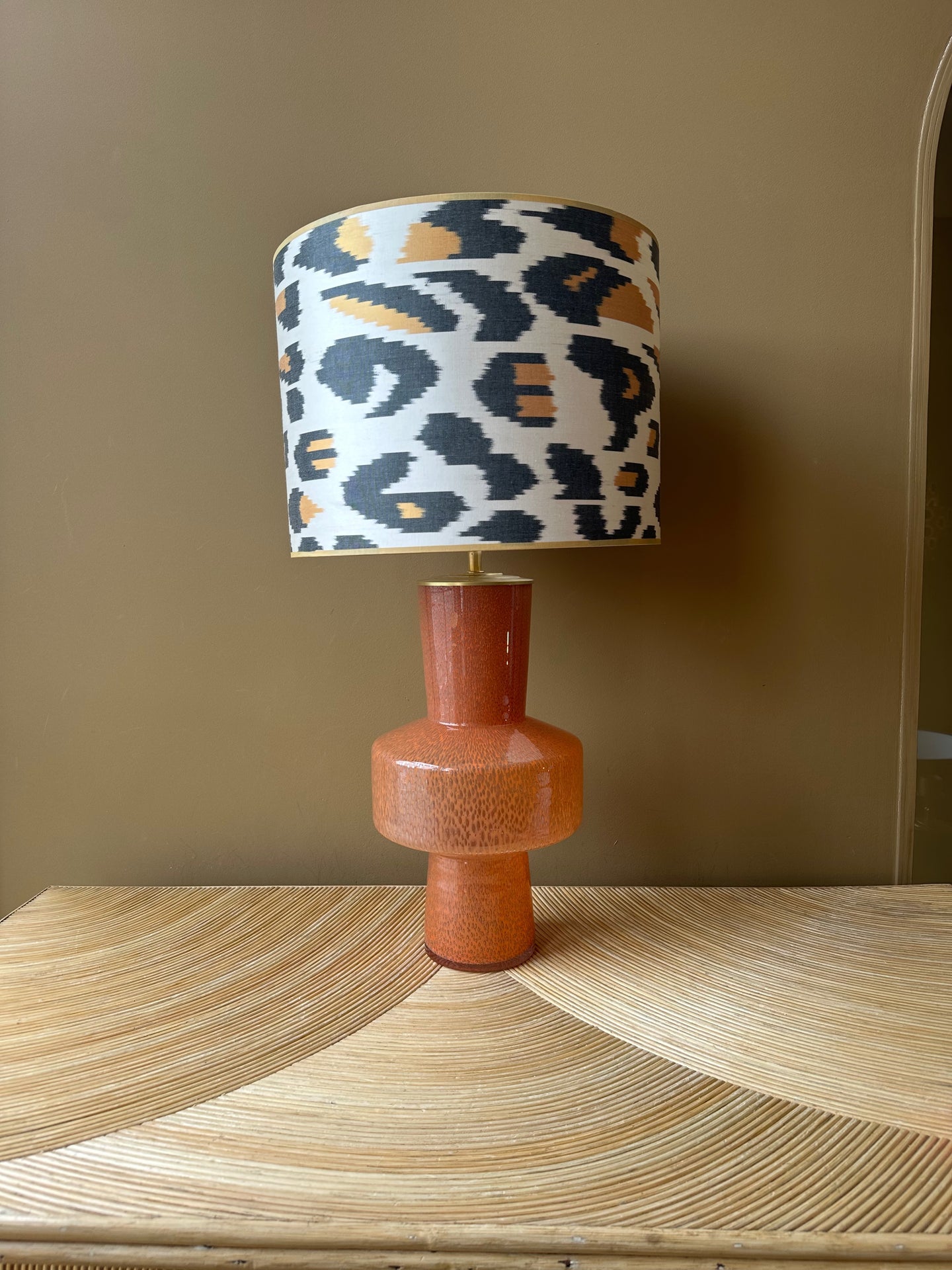 Orange Raindrop Glass Lamp Base | Unique Design by Madame Garage